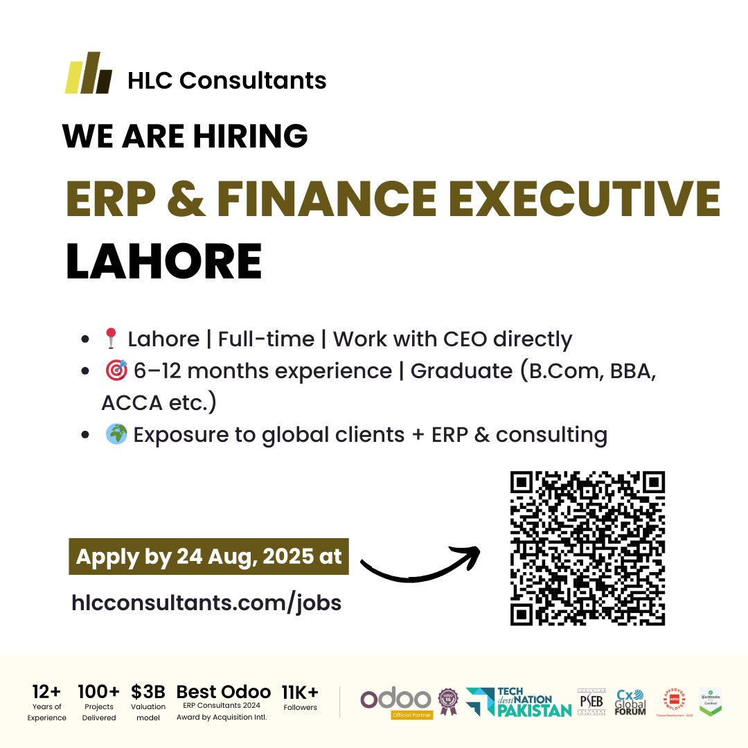 Finance & ERP Executive Job in Lahore | HLC Consultants